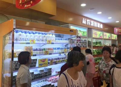 China Frigorífico de bebidas para supermercado com frigorífico aberto de vários andares e com temperatura única à venda