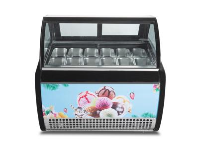 China Supermercado 3 capas congelador de helados interior LED de vidrio de la puerta de visualización congelador en venta