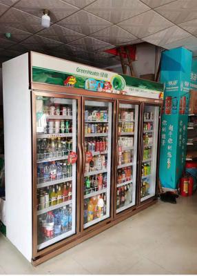 Китай Двухдверные вертикальные стеклянные дисплейные холодильники для малого рынка продается