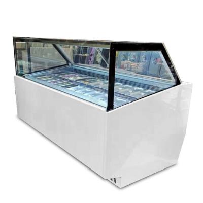 China Dessert Station Stainless Steel Ice Cream Dipping Display Freezer 16 Tanks for sale