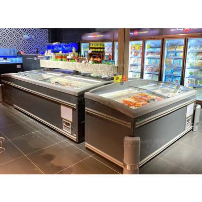China Glass Door Combined Supermarket Island Freezer / Display Freezer Automatic Defrost for sale