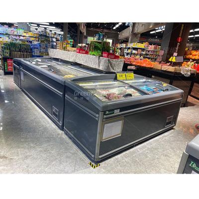 China Glass Door Combined Supermarket Island Freezer / Display Freezer Automatic Defrost for sale
