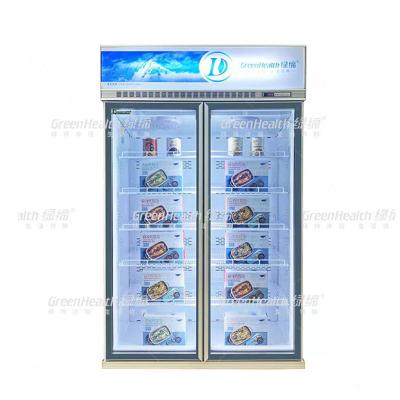 China Tempered Glass Door No Frost Upright Freezer For Frozen Food Display for sale