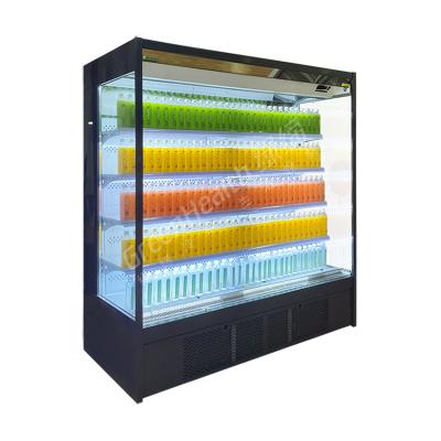 China 2°C-8°C LED Bebidas Frutas Chiller Multideck Open Display Com Cortina Noturna à venda