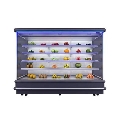 China Refrigerador comercial de alimentos de cubierta abierta para refrigeración en empresas en venta