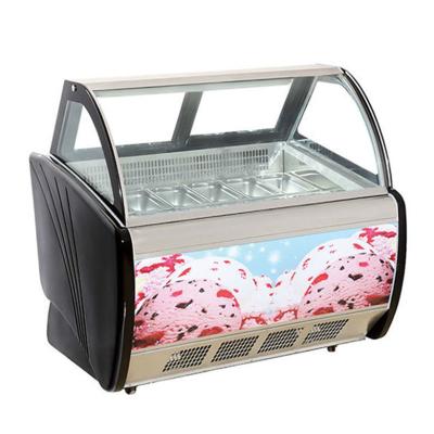 China Edelstahl-Eis-Display-Vitrine mit individueller Pan Quantität und Schiebetür zu verkaufen