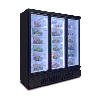 China Space-Saving Glass Door Showcase Freezer For Commercial Frozen Food Market for sale
