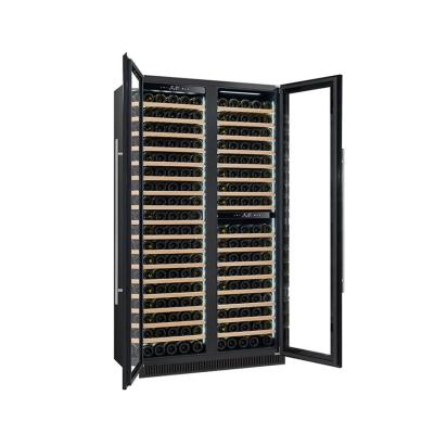 China 185 Bottles Wine Display Cooler Dual Zone Electric Glass Door Model LD-185D for sale