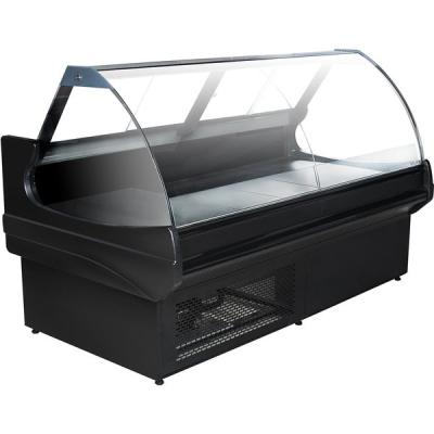 China Curved Glass Refrigerated Meat Showcase Fresh Meats Deli Case for sale