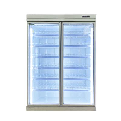 China Commercial -18C Self - Contained Upright Display Glass Door Freezer For Frozen Food for sale
