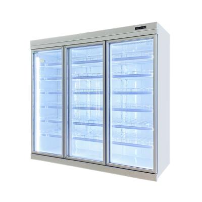 China Commercial -18C Self - Contained Upright Display Glass Door Freezer For Frozen Food for sale