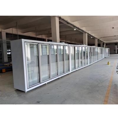 China Commercial -18C Self - Contained Upright Display Glass Door Freezer For Frozen Food for sale