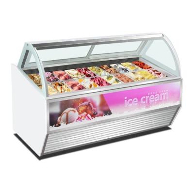 China Ice Cream Shop Equipment Gelato Ice Cream Display Freezer with 10 to 22 GN pans for sale
