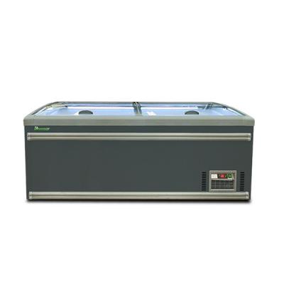 China Commercial Horizontal Double-Layer Storage Freezer Island Cabinet Freezer for sale