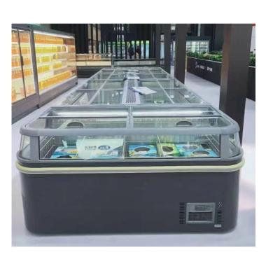 China Push Door Stainless Steel Glass Horizontal Freezer For Storing Frozen Goods for sale