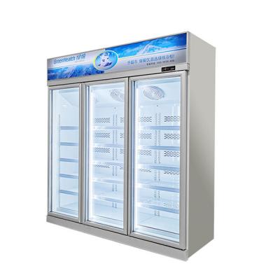 China Three Glass Doors On The Upper Unit Display Freezer For Low-Temperature Frozen Products for sale