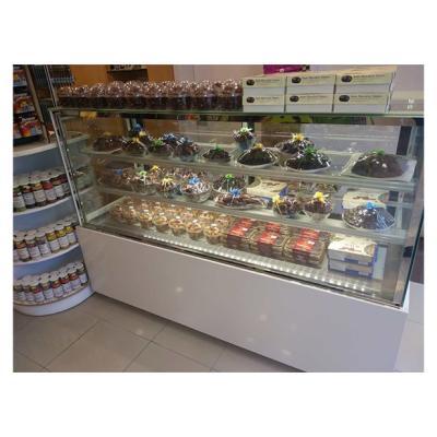 China Tienda de pasteles de vidrio transparente de múltiples capas utiliza almacenamiento pantalla de pastel pantalla congelador en venta