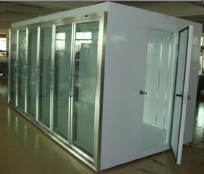 China Commercial Glass Door Walk In Freezer For Supermarket With Customized Size for sale
