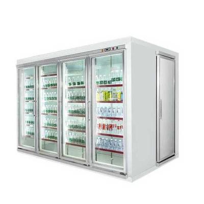 China Commercial Glass Door Walk In Freezer For Supermarket With Customized Size for sale