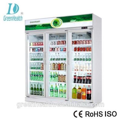 China 1220L Capacity -18~22℃ Upright Glass Door Freezer / Seafood Display Cooler for sale