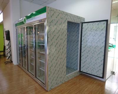 China Commercial Glass Door Walk In Freezer For Supermarket With Customized Size for sale