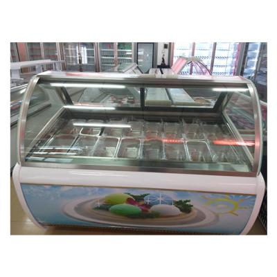 China Factory Direct Sales Curved Glass 16 Tray Cake Refrigerated Display Freezer for sale