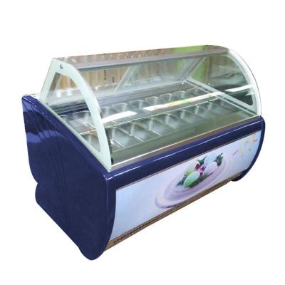 China Factory Direct Sales Curved Glass 16 Tray Cake Refrigerated Display Freezer for sale