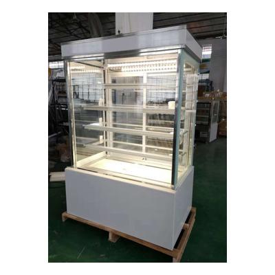 Cina Bianco/Nero angolo retto ripiano a più strati vetro in acciaio inossidabile pasticcio display frigorifero congelatore in vendita