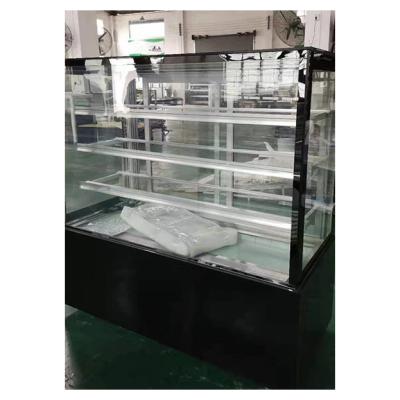 Cina Bianco/Nero angolo retto ripiano a più strati vetro in acciaio inossidabile pasticcio display frigorifero congelatore in vendita