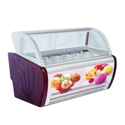 Chine Construit dans le verre incurvé en acier inoxydable glace de réfrigération affichage congélateur à vendre