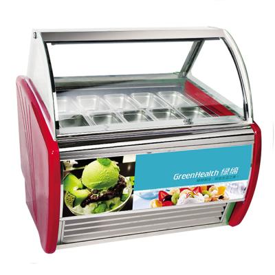 Cina Freezer espositore per gelati in acciaio inox con vetro curvo integrato in vendita