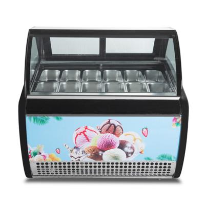 China Store/Ice Cream Shop Uses Ice Cream Refrigeration To Display Stainless Steel Refrigerators Freezer for sale