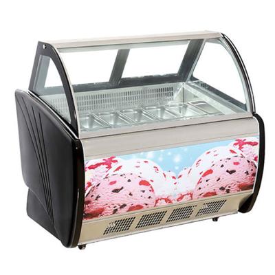 China Store/Ice Cream Shop Uses Ice Cream Refrigeration To Display Stainless Steel Refrigerators Freezer for sale