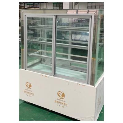 Factory Direct Sales Transparent Glass Right Angle Stainless Steel Cake Refrigerated Display Freezer