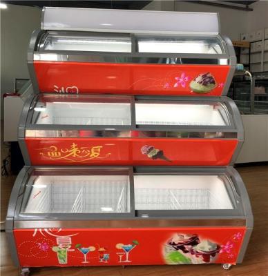 China 3 Tiers Ice Cream Display Freezer With LED Lighting For frozen treats business for sale