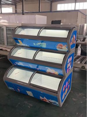 China 3 Tiers Ice Cream Display Freezer With LED Lighting For frozen treats business for sale