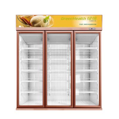 China Commercial Beverage Display Freezer with 1154L Capacity Auto Defrost and Fan Cooling for Efficient Beverage Storage for sale