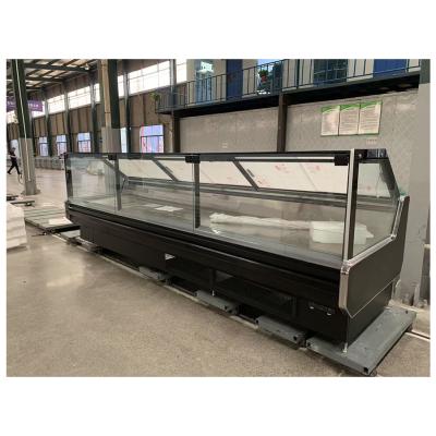 China Supermarket Static Cooling Design With Evaporator Gravity Service Counter Meat Beef Display Freezer for sale