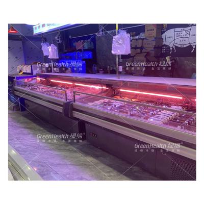 China Built In Imported Compressor Factory Direct Sales Semi Open Fresh Meat Refrigerated Freezer for sale