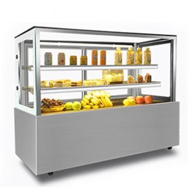 China Right Angle Stainless Steel Cake Display Freezer with 3 Layers Decks for Cake Shop Refrigeration for sale