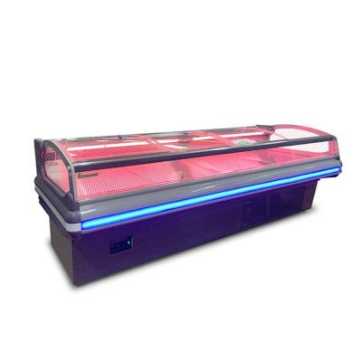 China Stainless Steel Meat Display Freezer with LED Interior Light and Automatic Defrost System for Supermarkets for sale