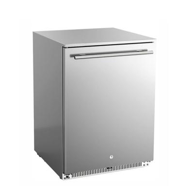China 150L Stainless Steel Solid Door Outdoor Beverage Refrigerator with ETL Certification for sale