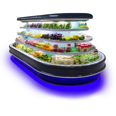 China Supermarket Multideck Open Chiller with Auto Defrost LED Lighting and Energy Saving Refrigerator for sale