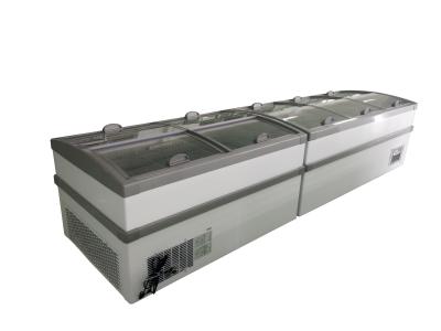 China Large Supermarket Island Freezer With Sliding Door -22 ~ -18℃ Combined Direct Cooling for sale