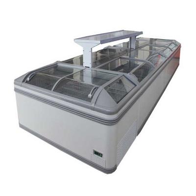 China Glass Top Display Chest Deep Island Freezer With Combination Design for sale