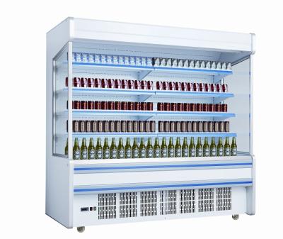 China supermarket air curtain cabinet, multideck open top display chiller, fruit and vegetable open top display cooler for sale