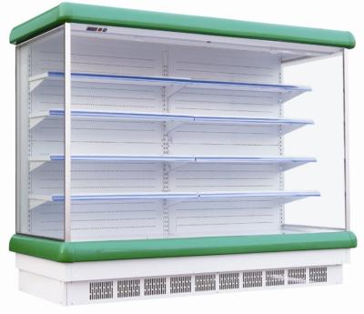 China supermarket air curtain cabinet, multideck open top display chiller, fruit and vegetable open top display cooler for sale