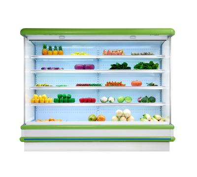 China Customized arc refrigerated display cake showcase upright counter bakery front open chiller for sale