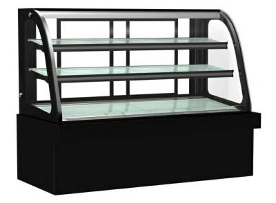 China Wholesale single curved glass cake refrigerated showcase counter top chiller case cake display fridge refrigerator for s for sale