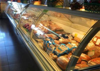 中国 屠殺場はガラス デリカテッセンの食糧および詰められた肉陳列ケースを曲げた 販売のため